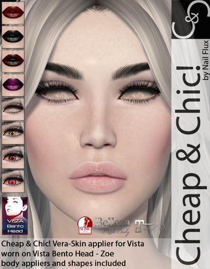 Second Life Marketplace - Cheap & Chic! Vera-GOTHIC skin applier for Vista