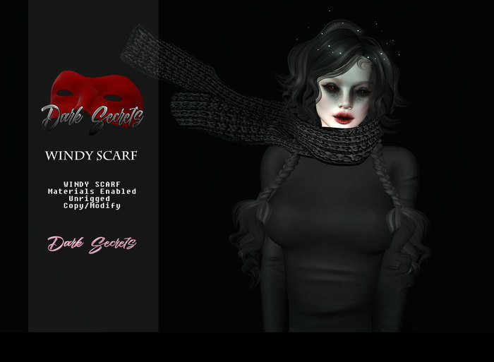 Second Life Marketplace - Dark Secrets - Windy Scarf BOX