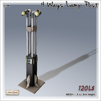 Second Life Marketplace - [V/W] 4 Way Lamp Post - Sci-fi lighting ...