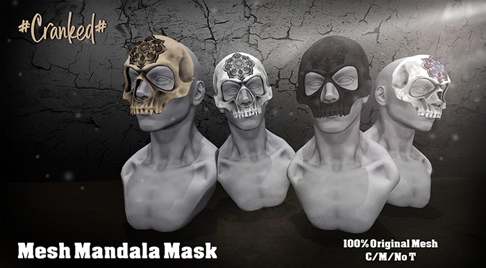 Second Life Marketplace - #Cranked# Skull Mask Mandala Color (Boxed HUD ...
