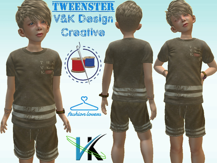 Second Life Marketplace - V&K Design Tweenster Julian Cool Vintage Outfit