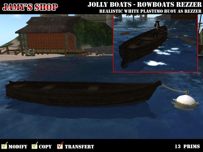 Second Life Marketplace - Row Boat Rezzer - Jolly Boat