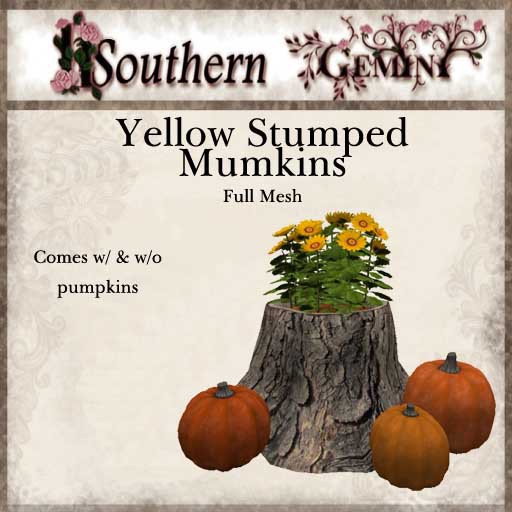 Second Life Marketplace - .:SG:. Stumped Mumkins - Yellow - BOXED