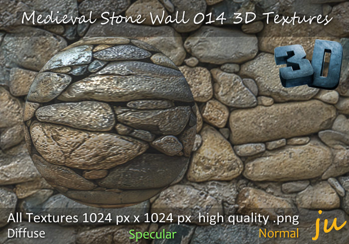 Second Life Marketplace - JU Medieval Stone Wall 014 3D Textures Full Perm