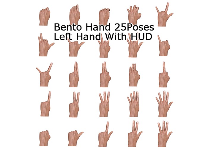 Second Life Marketplace - BENTO 25 Hand poses HUD [Left Hand]