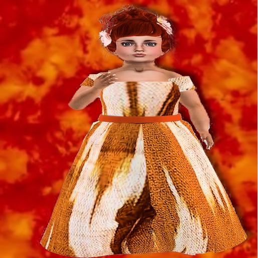 Second Life Marketplace - ORANGE AND WHITE TODDLEEDOO dress