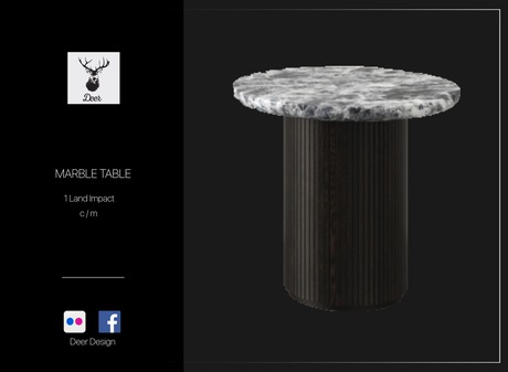 Second Life Marketplace - Deer Marble Table
