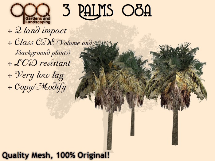 Second Life Marketplace - 3 Palms, 2 LI - OPQ 3 Palms 08a