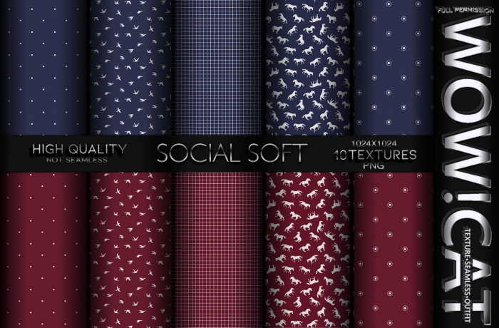 Second Life Marketplace - TEXTURE WOW!CAT SOCIAL SOFT PACK 45