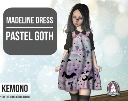 Second Life Marketplace - D&W//MADELINE DRESS (KEMONO) //PASTEL GOTH