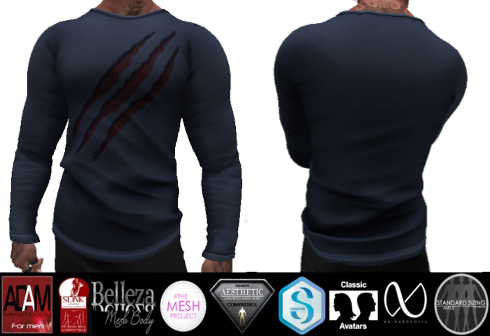 Second Life Marketplace - Claw Mark Long Sleeve Shirt - Mesh and ...