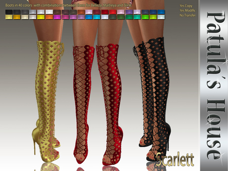 Second Life Marketplace - * (PH) Scarlett Boots (40 colors) DEMO.