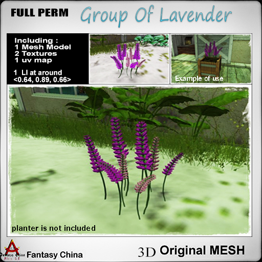 Second Life Marketplace - FC- FULL PERM Mesh Group Of Lavender