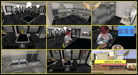 Second Life Marketplace - 2018 Waffle Shack (Unpacker Hud)