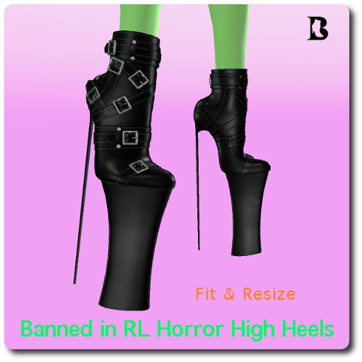 Second Life Marketplace - Blackburns Banned in RL Horror High Heels Fit ...