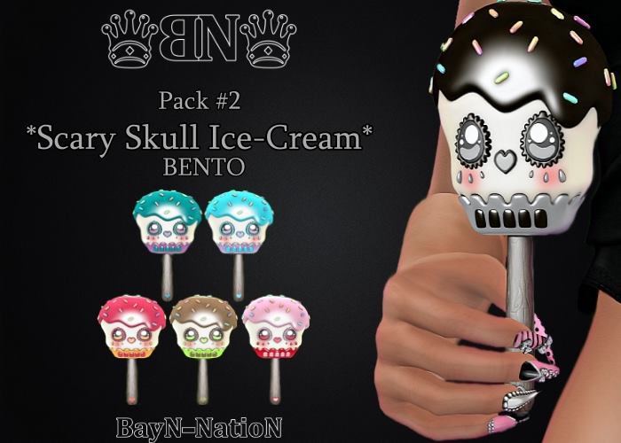 Second Life Marketplace - BayN-NatioN -Scary Skull IceCream pk2
