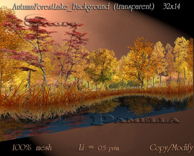 Second Life Marketplace - AutumnForestLake_Background (transparent ...