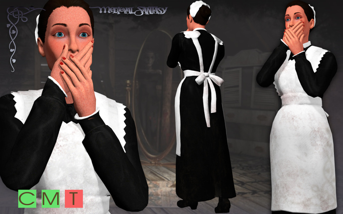 Second Life Marketplace - [MF] Mesh mansion scared maid statue (boxed)