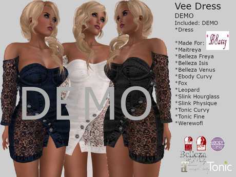 Second Life Marketplace - *BSASSY* VEE DRESS DEMO