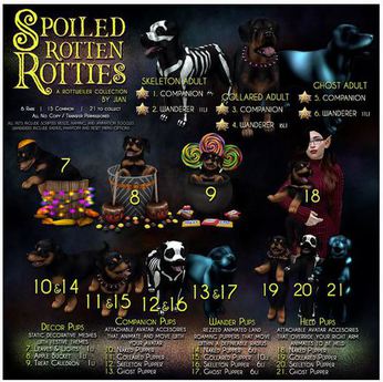 Second Life Marketplace - JIAN Spoiled Rotties 16. Skeleton Pup ...