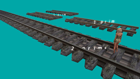 Second Life Marketplace - 1 prim "Train Rails" any texture (mod, copy)