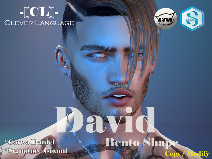 Second Life Marketplace - - [Clever Language] - David Bento shape ...