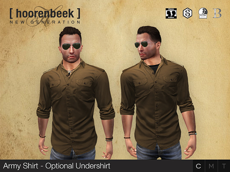 Second Life Marketplace - Army Shirt - Brown