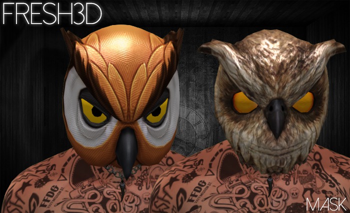 Second Life Marketplace - Fresh3D Owl Masks