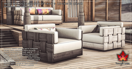 Second Life Marketplace - Trompe Loeil - Marisol Couch & Chair PG [mesh]