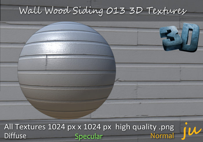 Second Life Marketplace - JU Wall Wood Siding 013 3D Textures Full Perm