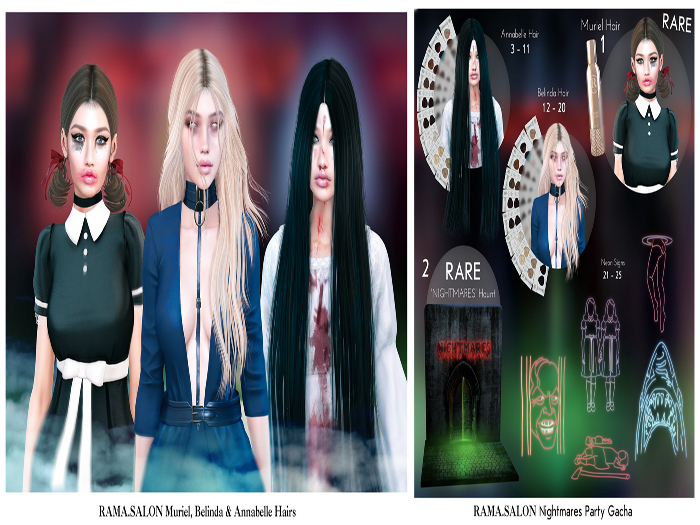 Second Life Marketplace - RAMA.SALON - Annabelle Hair 'BROWNS DARK' Rezz Me