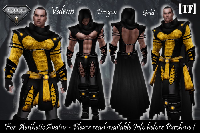 Second Life Marketplace - VALRON [AE] Dragon Gold [TF] [ADD to Unpack]