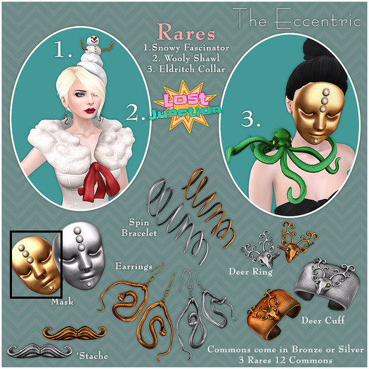 Second Life Marketplace - [LJ] The Eccentric - Mask (Bronze) (Nose)