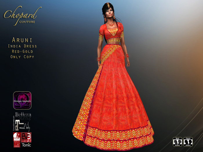 Second Life Marketplace - *Chopard Couture* Aruni - India Dress Red ...