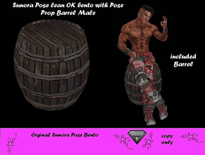 Second Life Marketplace - Sunora Pose lean OK bento with Pose Prop ...