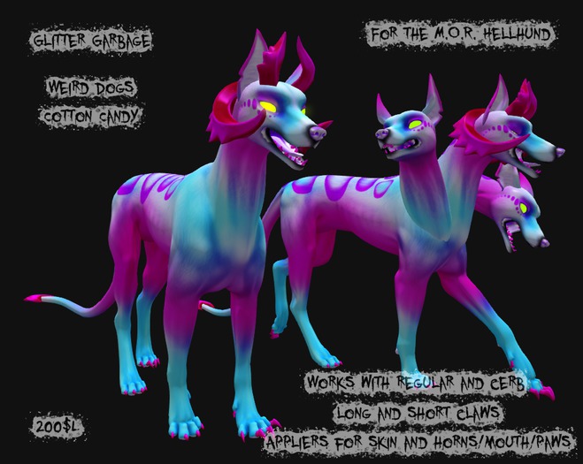 Second Life Marketplace - [Glitter Garbage] Weird Dog Cotton Candy mod ...