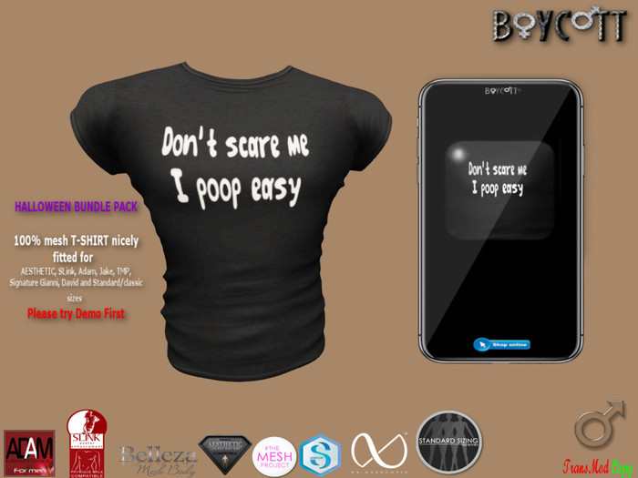 Second Life Marketplace - */BOYCOTT\* HALLOWEEN POOP T-SHIRTS ...