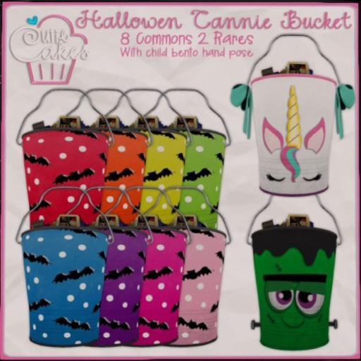 Second Life Marketplace - *CutieCakes* Red Bats Cannie Bucket (add)