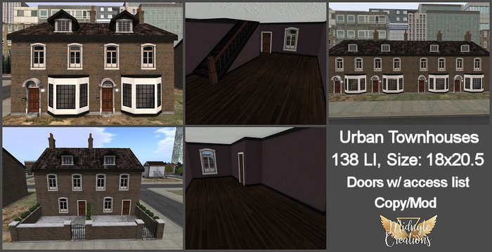 Second Life Marketplace - 2018 Urban Townhouses (Unpacker Hud)