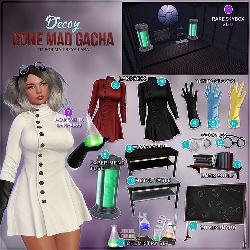 Second Life Marketplace - Decoy - Gone Mad Gacha: #8 Experiment Tube