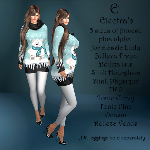 Second Life Marketplace Jfm Fitmesh Maternity Snowbear Blue