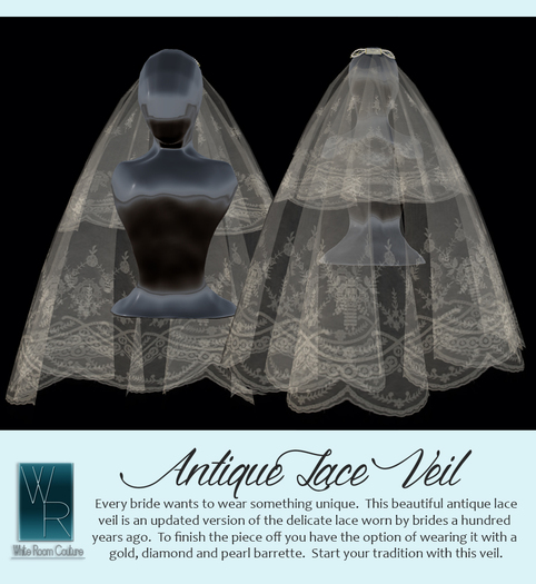 Second Life Marketplace - WRC Veil Shop.. Antique Lace Veil Demo box