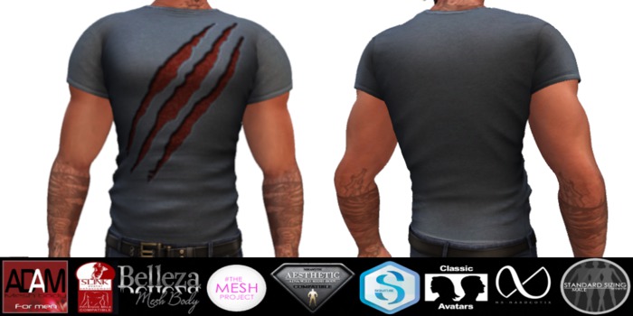 Second Life Marketplace - Claw Rip T Shirt for Mesh and Classic Bodies