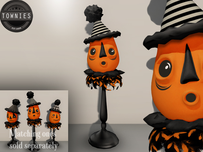 Second Life Marketplace - Townies Mesh Whimsical Orange Pumpkin Clown 2a