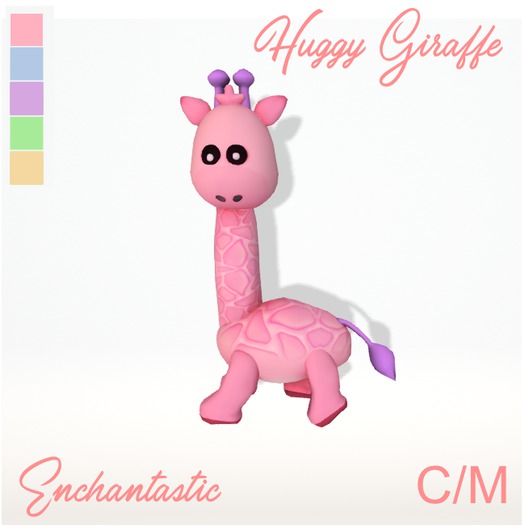 Second Life Marketplace - {ENT} Huggy Giraffe Pink (Rezz Me)
