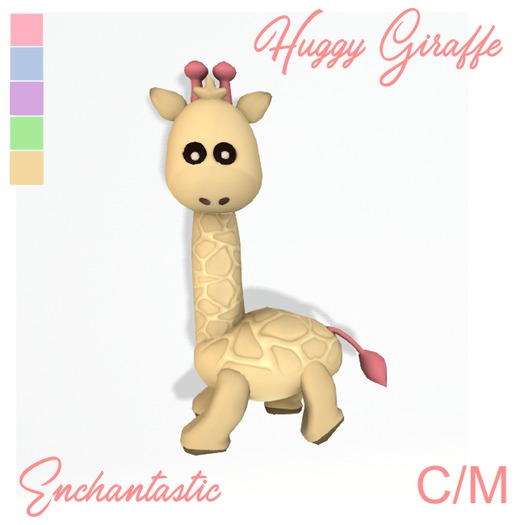 Second Life Marketplace - {ENT} Huggy Giraffe Yellow (Rezz me)