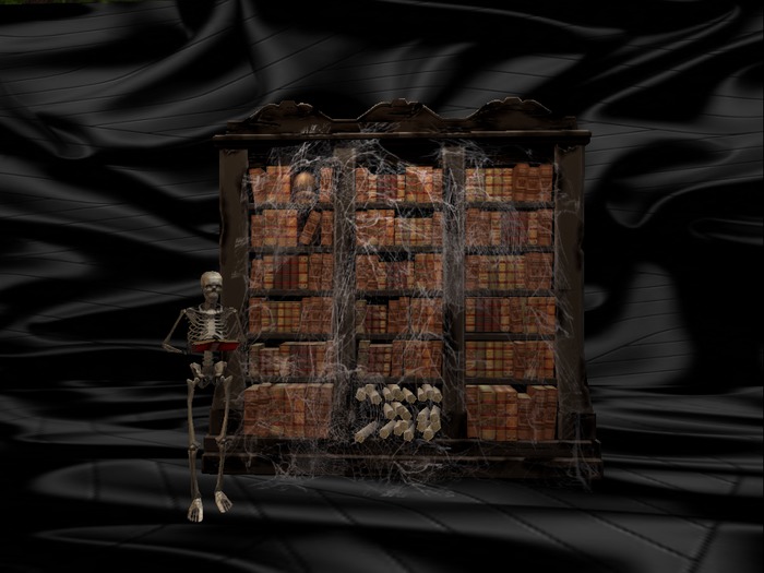 Second Life Marketplace - .:TT:. SKELETON GATCHA HAUNTED BOOKCASE