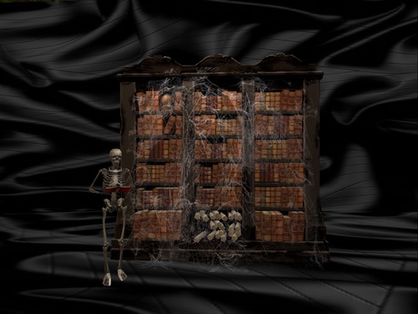 Second Life Marketplace - .:TT:. SKELETON GATCHA HAUNTED BOOKCASE