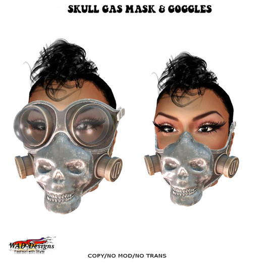 Second Life Marketplace - SKULL MASK AND GOGGLES FEMALE