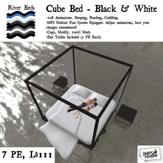 Second Life Marketplace - *Cube Bed - Black & White*